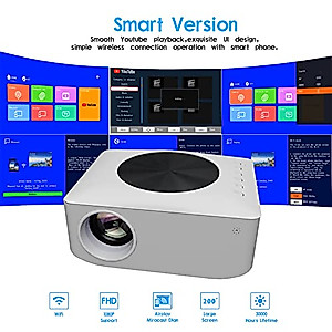#3Hx03r Hd Projector WiFi Projector 80Ansi Home Video Projector Compatible with Hdmi| Av| USB| Audio Output| Laptop| iOS & an