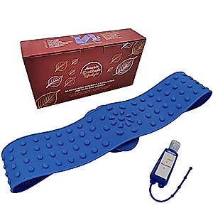 Silicone Bath Body Brush - Extra Long Shower Exfoliating Body Scrubber for Adults & Kids - Foot Scrub & Skin Invigoration -31.5in Long - Includes Free Travel Accessory (Blue)