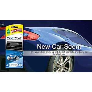 Little Trees Car Air Freshener | Vent Wrap Provides Long-Lasting Scent, Invisibly Fresh! | New Car Scent, 16 count, (4) 4-Packs