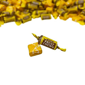 Chewy Lemon Candy Taffies - 3 lbs - Lemon Starburst and Tootsie Fruit Chews Soft Taffy Candies - Yellow Fun Sized Fruity Lemon Chew Assortment - Individually Wrapped, 48 oz.
