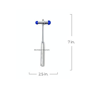 EMI Buck Neurological Reflex Testing Medical Hammer - Comes with Needle and Brush (Royal)