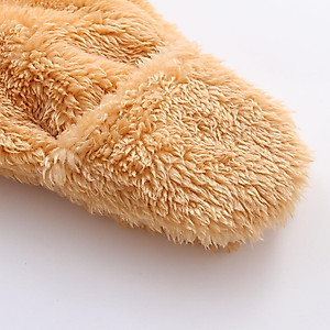 Babymine Toddler Boy's Hooded Fuzzy Outfits Winter Romper Fleece Outerwear Yellow footed Clothes 6-9M