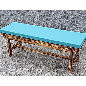 Hruile Outdoor/Indoor Bench Cushion Water-Resistant Outdoor Patio Furniture Swing Seat Cushion Chairs Pad Bench Mat, 2 Inch High-Density Foam, Polyester Fabric Cover with Ties,39.5x11.8x2in,Blue