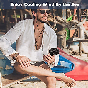 EasyAcc Handheld Fan, 2023 4th New 5000 Battery Operated Desk Fan [ 4 Speed 20 Hours Quiet Powerful Hand Fan ] Power Indicator/One Touch Power Off Foldable Personal Fan for Travel Office Outdoor