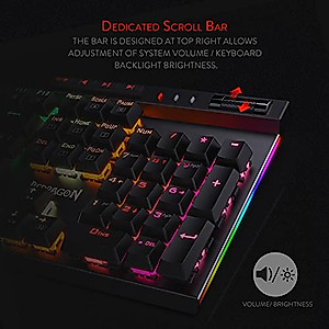 Redragon K580 VATA RGB LED Backlit Mechanical Gaming Keyboard with Macro Keys & Dedicated Media Controls, Onboard Macro Recording (Blue Switches)