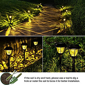 GIGALUMI Solar Garden Lights, 6 Pack Solar Yard Lights, Bright Solar Lights Outdoor Waterproof, Led Solar Pathway Lights Auto On/Off, Landscape Path Lights Solar Powered for Yard, Walkway, Lawn