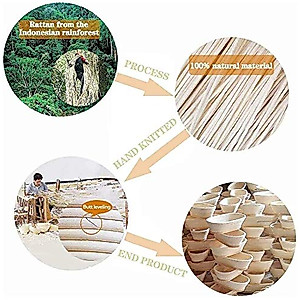 Sumshy Proofing Basket Round 25 x 8 cm Wicker Proofing Basket for 1000 g Bread Dough Lined Including Linen Inserts