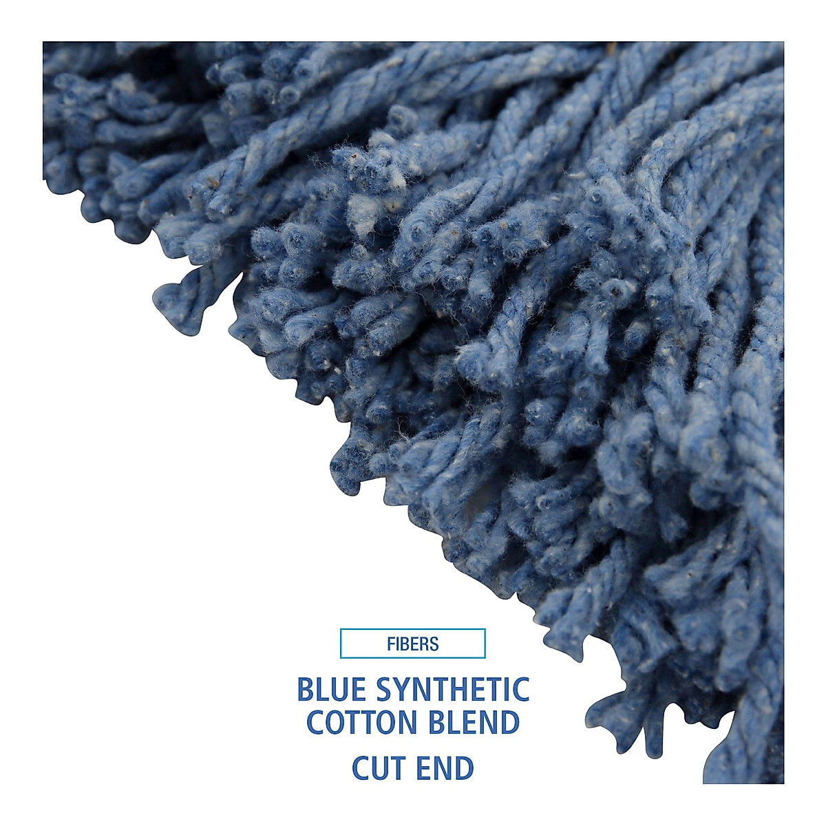 Boardwalk BWK2020B #20 Cut-End Standard Head Cotton/Synthetic Fiber Mop Head - Blue (12/Carton)