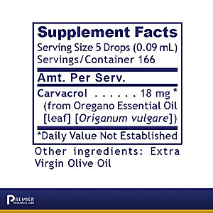 Premier Research Labs Oregano Oil - Supports Body Health - Features Essential Oil from the Leaves & Flowers of the Oreganum Vulgare - Glass Bottle with Dropper Dispenser - 0.5 Fl Oz