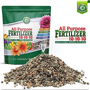 10-10-10 All Purpose Fertilizer - Made in USA - Granular Plant Food for Indoor/Outdoor Plants & Flower Gardens - Promotes Vigorous Growth, Big Blooms and Green Lawns!