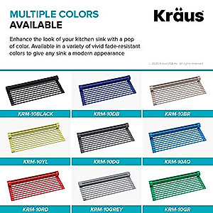 Kraus KRM-10BR Kore Multipurpose Over-Sink Roll-Up Dish Drying Rack, 21 Inch-Regular, Brown