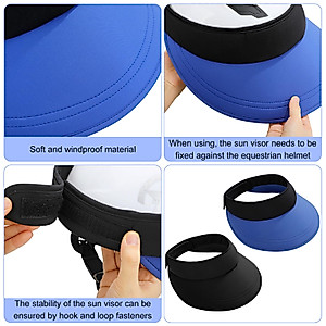 Hercicy 2 Pcs Equestrian Helmet Visor UV Protection Beach Hat Women Men Wide Brim Sun Visor for Horse Riding(Black, Blue)