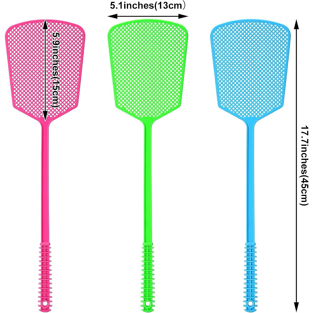 Multi-Pack Plastic Fly Swatters,Manual Colorful Flyswatters,6 Pack Heavy Duty Fly Killer,Work for Indoor,Garden,Office