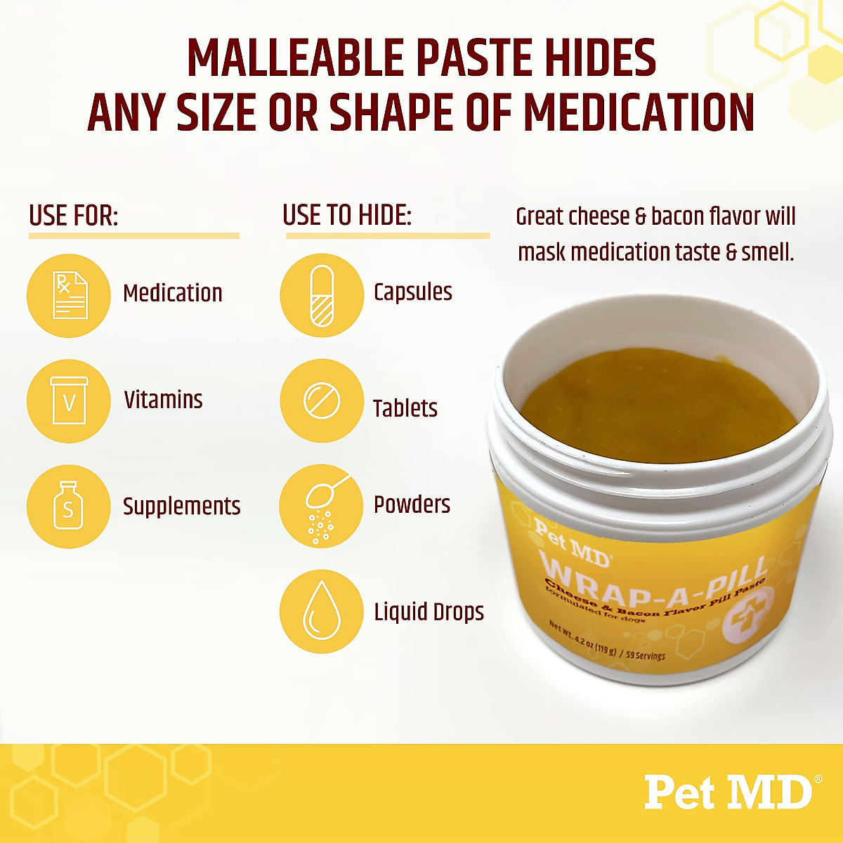 Pet MD Biotic Probiotic Powder & Wrap A Pill Cheese + Bacon Flavor Pill Paste