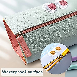 LELEBEAR Folding Cute Pencil Case Zipper Large Capacity can Holds 50 Colored Pencils with Handle Strap Pen Bag Stationery Organizer for Girls&Boys School Supplies