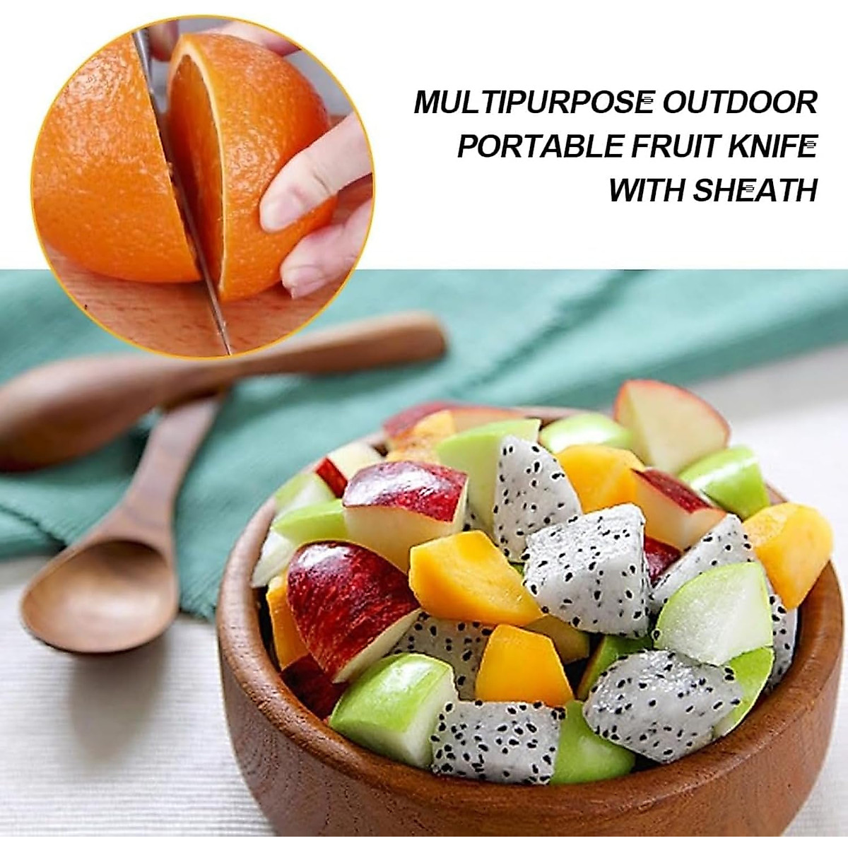 Multipurpose Outdoor Portable Fruit Knife With Sheath - Mini Stick Knife, Multifunction Sharp Stainless Steel Blade Knife, Cuchillo Multiusos Para Fruta PortáTil Para Exteriores Con Funda