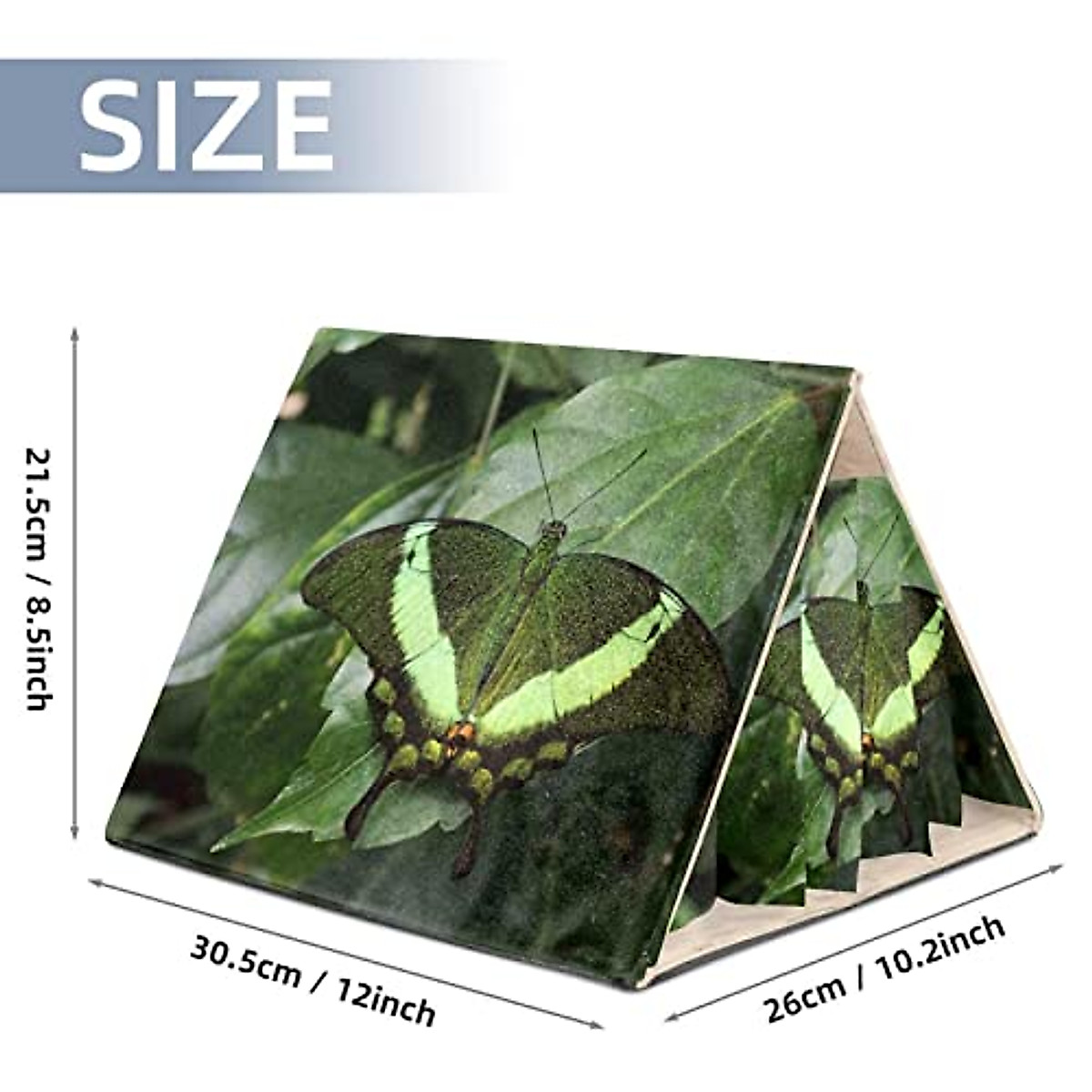 RATGDN Small Pet Hideout Green Butterfly Hamster House Guinea Pig Playhouse for Dwarf Rabbits Hedgehogs Chinchillas