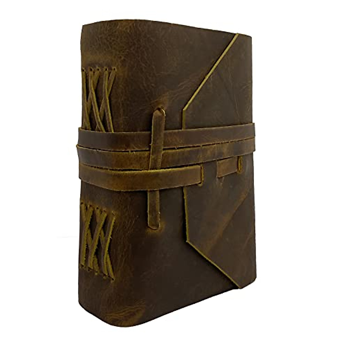 Ruzioon (7” x 5”) Leather Journal Writing Notebook - vintage leather-bound journal with deckle edge paper – Sketchbook - Travel Diary - leather journals