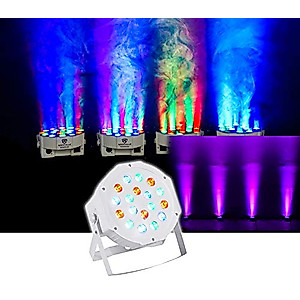(24) Rockville LED RGB Par Can Wash Light - White Bundle: (12) Wash Lights, (1) Universal Travel Bag, (1) 25ft 3 Pin DMX Lighting Cable, (23) 10ft 3 Pin DMX Lighting Cables (60 Items)