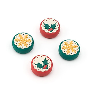 GeekShare Christmas Theme Thumb Grip Caps,Compatible with Nintendo Switch/OLED & Switch Lite,Soft Silicone Joystick Cover-4PCS