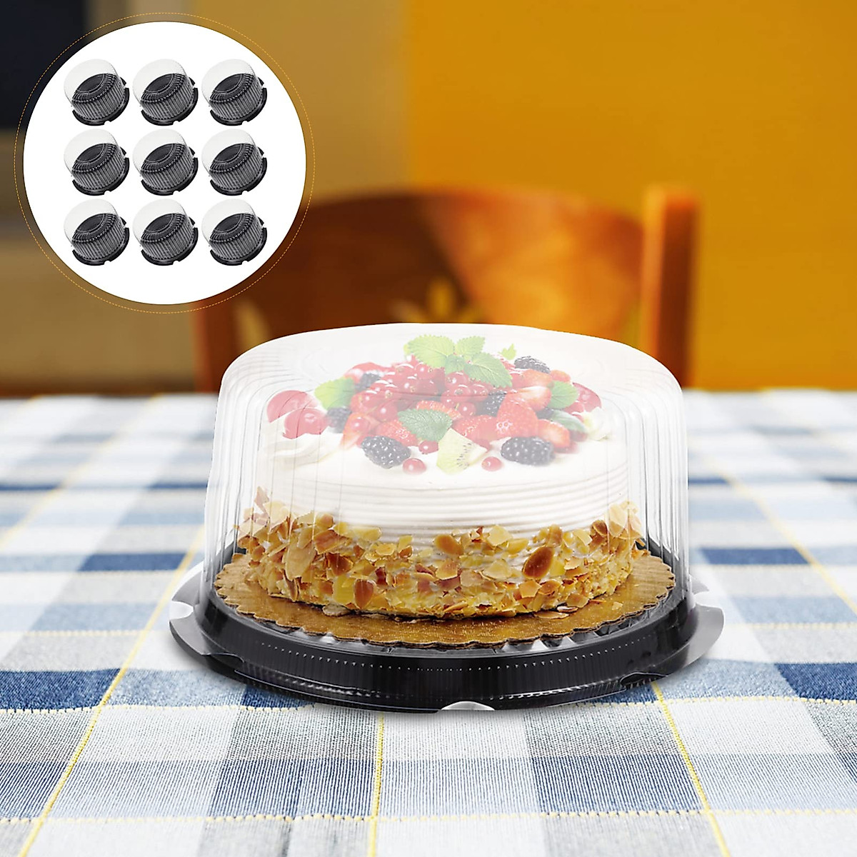 Zerodeko Cake Boxes 10Pcs Cake Carrier Transporter 6 Inch Portable Clear Cake Box With Dome Dessert Keeper Bread Saver Cupcake Container Cheesecake Dome Cake Container Cake Boxes Cupcakes