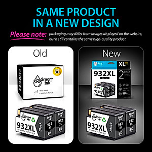 Smart Ink Compatible Ink Cartridge Replacement for HP 932XL 932 XL (2 Black, Pigment Ink Cartridges Combo Pack) to use with OfficeJet 6600 6700 7510 7610 7612 6100 7620 7110 Printers