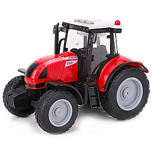 Toyland® 37cm Red Tractor & Trailer with Lights & Sound - Childrens Farm Toys (Tractor & Baler)