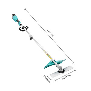 DNYSYSJ Cordless String Trimmer, Lawn Trimmer Electric Lawn Mower Garden Grass Cutter Cordless with Wheels, with Armrest, 24 V / 6Ah Lithium Battery, 1300 W Motor Power (Green)