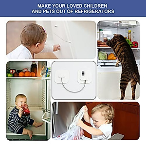 NewBinn 2 Pack Refrigerator Lock Combination, White Child Safety Fridge Coded Lock, No Drilling Cabinet Safety Security Lock for Babies, Used in Freezer Doors, Window, Closets, with Strong Adhesive