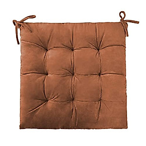 ELFJOY Solid Color Cozy Sanding Fabric Rocking Chair Cushions -Rocker Chair Pad Set Brown