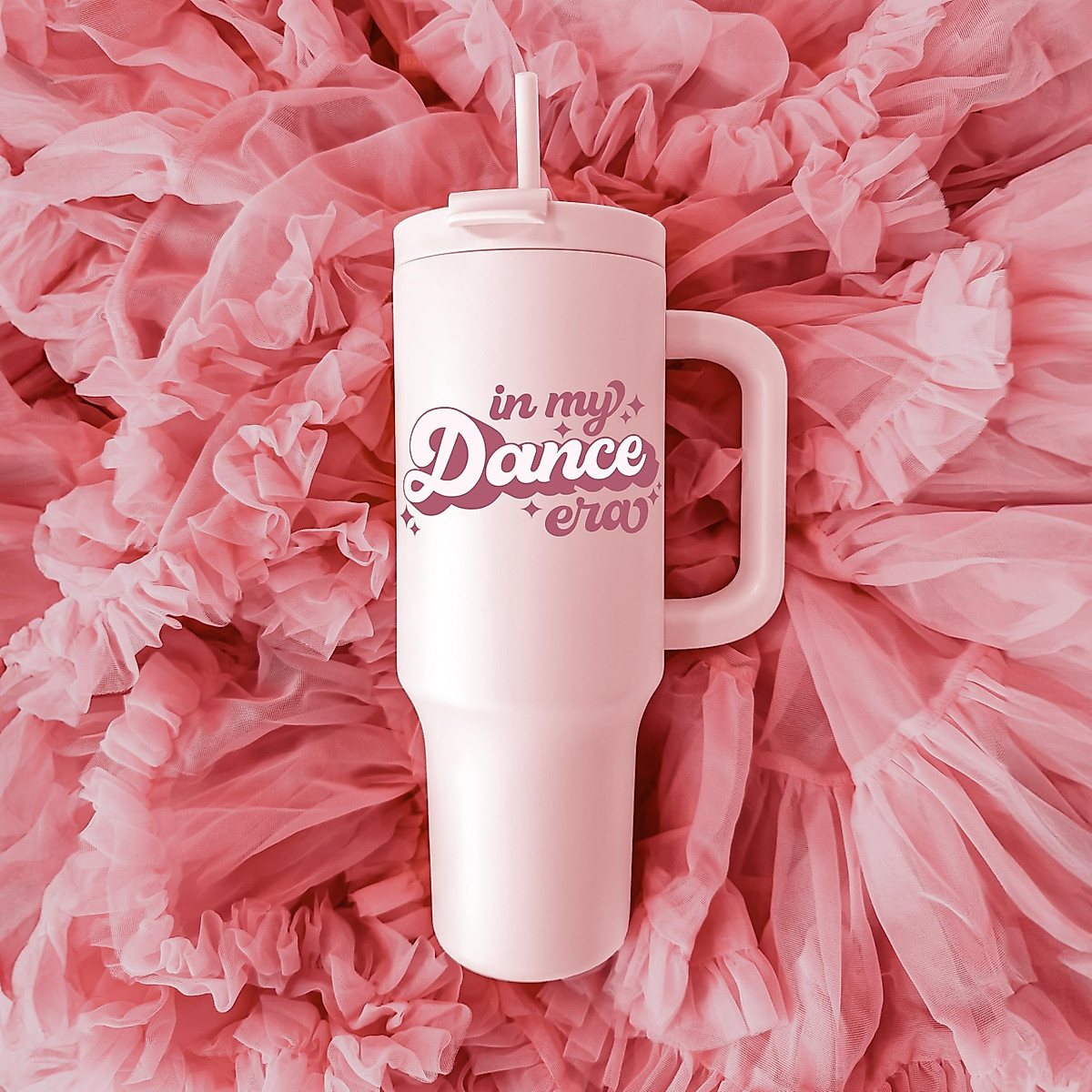 VIOLET & GALE Dance Team Gifts, Dancer Gift For Girls - Retro Design - 40oz Insulated Tumbler with Handle - In My Era Cup Water Bottle for Latin Ballroom Salsa Teacher