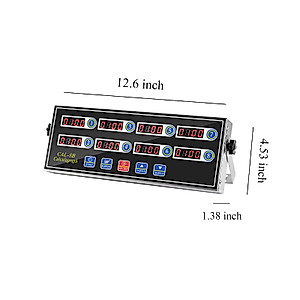 S2SQURE Restaurant Digital Kitchen Timer | 8-Channel | Led Loudly | 8-Group Food Timer | Independent Count Down | Stainless Steel | for Pizza Coffee Fast Food Fries Cooking