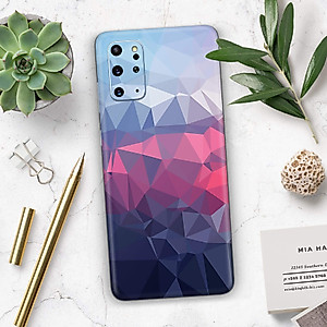 DesignSkinz Blue Red Purple Geometric Protective Vinyl Decal Wrap Skin Cover Compatible with The Samsung Galaxy S20 (Screen Trim & Back Glass Skin)
