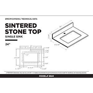 Fine Fixtures Opulence Collection 24 in. W x 18 in. D x 33 in. H Bathroom Vanity in Mint Green with White Matte Sintered Stone Sink - Black Hardware