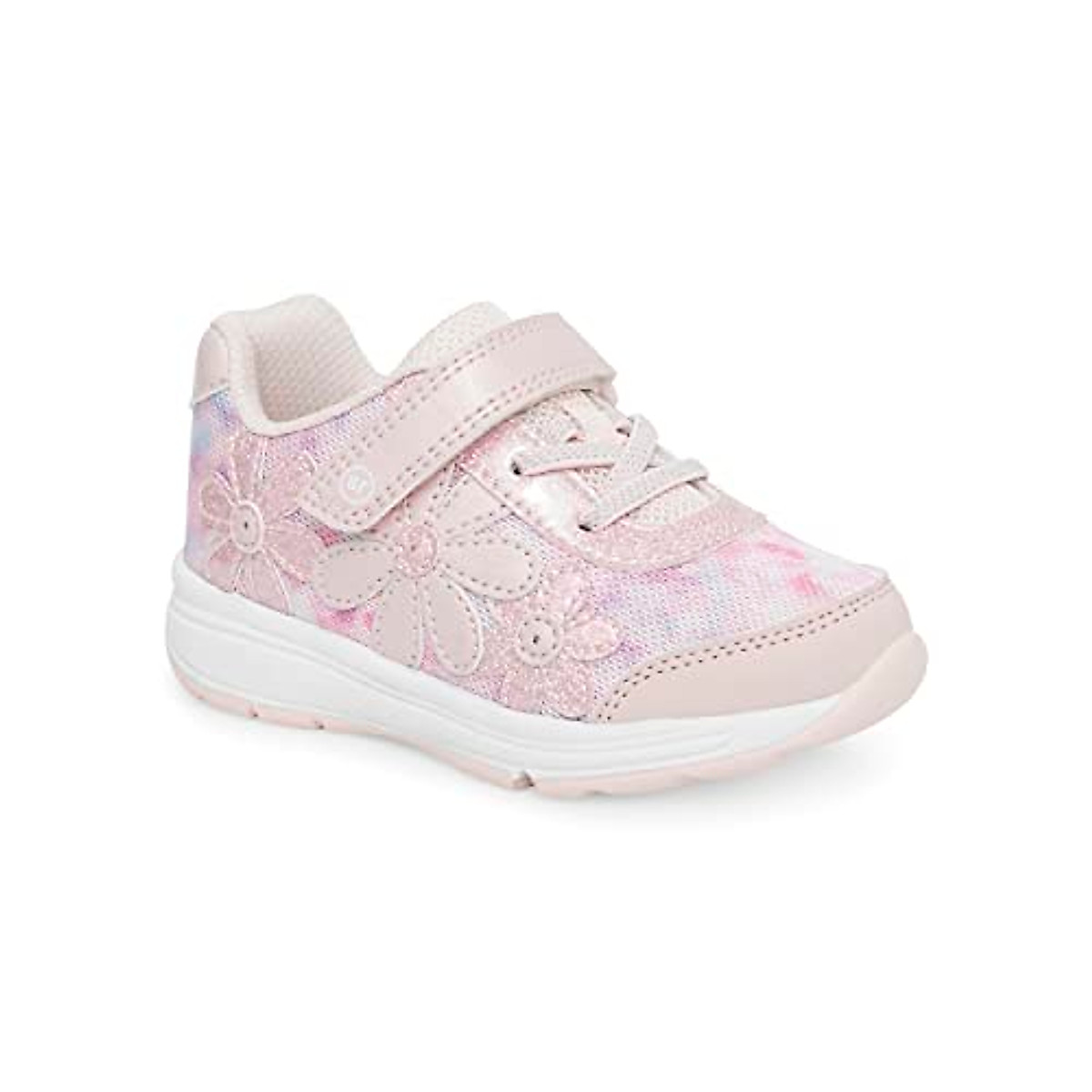 Stride Rite Kids SR Lighted Glimmer Light-Up Sneaker, Blush, 7.5 Wide US Unisex Toddler