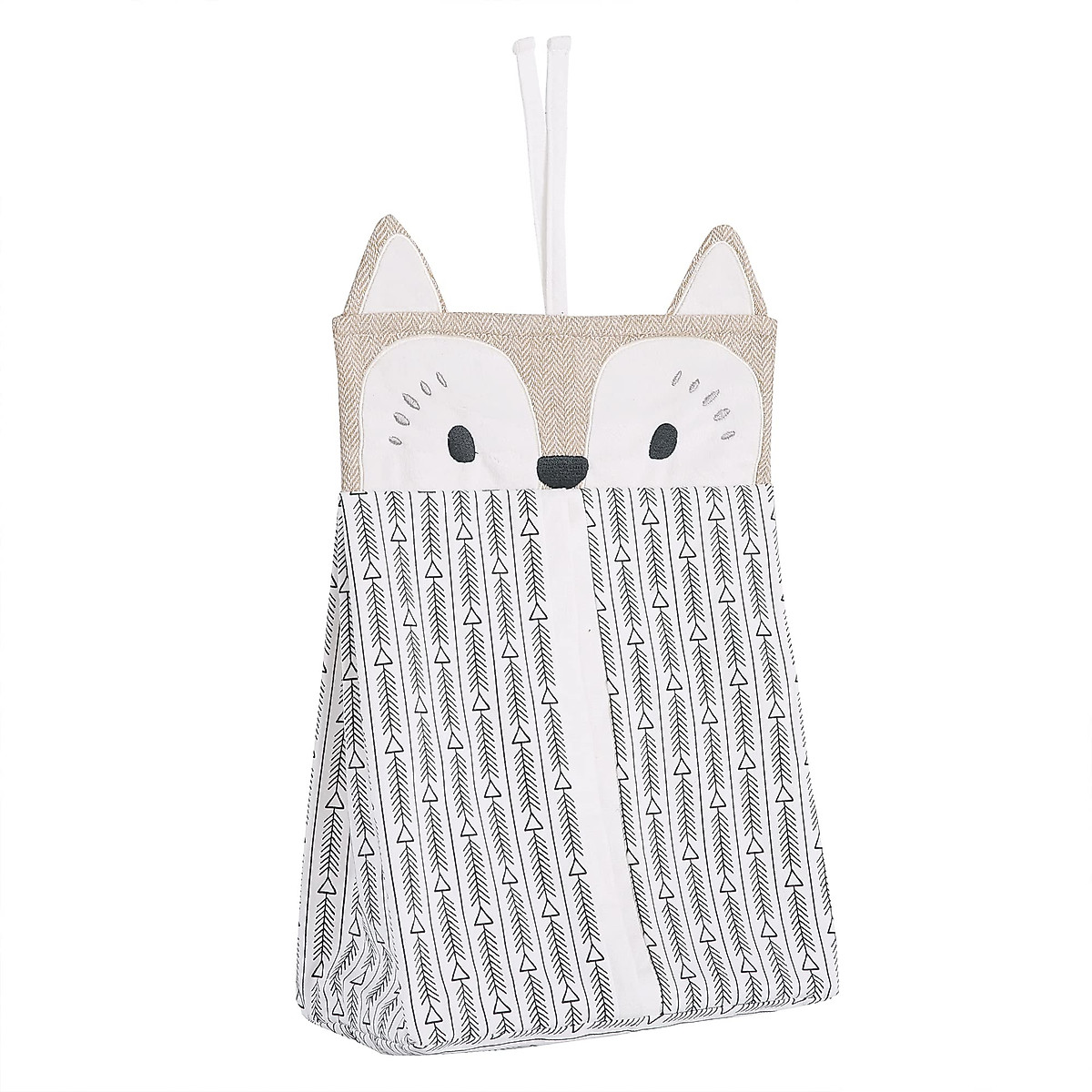 Levtex Baby - Bailey Crib Bed Set - Baby Nursery Set - Charcoal, Taupe, White - Neutral Forest Theme - 5 Piece Set Includes Quilt, Fitted Sheet, Diaper Stacker, Wall Decal & Skirt/Dust Ruffle