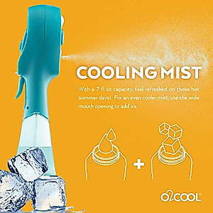 O2COOL 2 Pack Elite Battery Powered Handheld Water Misting Fans (Teal)
