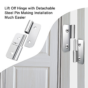 2.5 Inch Lift Off Hinges, 304 Stainless Steel Small Slip Joint Flag Hinges, Removable Hinges for Wooden Metal Doors, Cabinet Doors, Metal Boxes and More (Left Handed, 4 PCS)