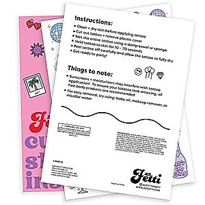 xo, Fetti Disco Birthday Party Temporary Tattoos - 48 Iridescent Foil Pcs | Birthday Girl Party Decorations, Dancing Queen, 70s Groovy Party