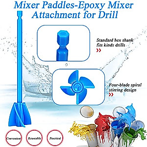 12 Pieces Paint Mixer Drill Attachment,Helix Paint Mixer Resin Drill Mixer Paint Stirrers Drill Attachment for 1 Gallon of Paint Epoxy Resin Silicone Jewelry Casting Molds (Red, Blue, Black, White)