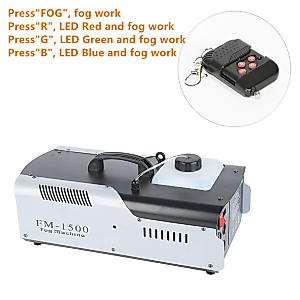 TC-Home Stage Smoke Machine with lights Halloween Fog Machine 1500w 2L 9 LED Stage Fogger effect w/Remote control