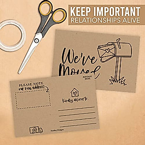 25 Kraft Change Of Address Postcards - We've Moved Cards, Change Of Address Cards, Moving Announcements Postcards, House Warming Gifts New Home Couple, Realtor Supplies, Realtor Gifts For Clients…