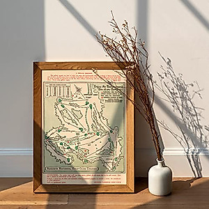 Historic Map - Augusta National Golf Club Course, 1954 - Unframed Vintage Wall Art 18in x 24in