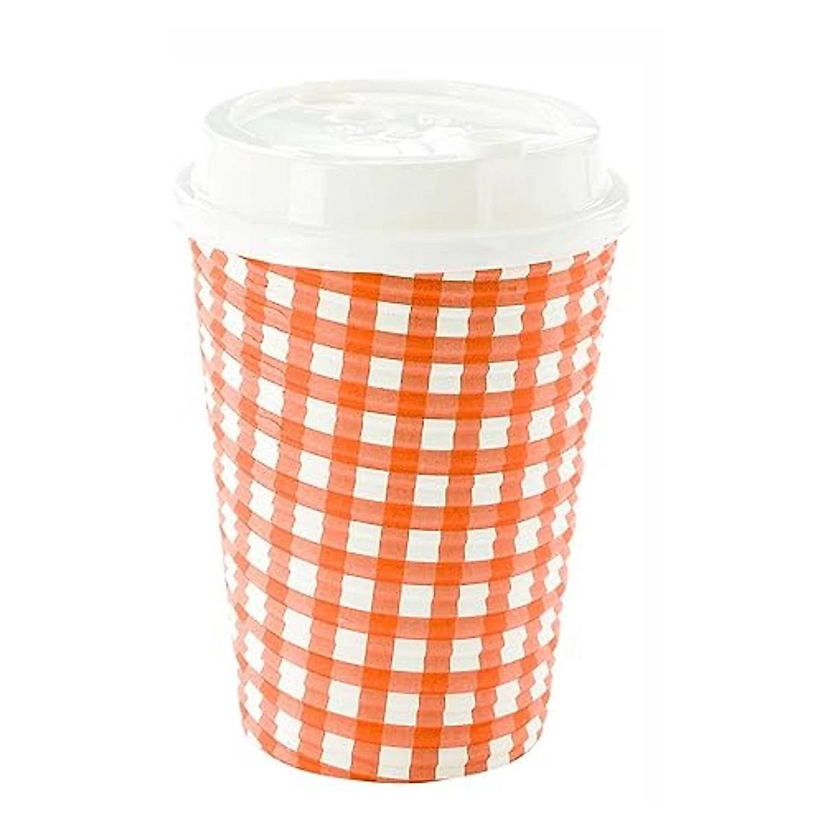 Restaurantware 12 Ounce Disposable Coffee Cups 500 Spiral Wall Hot Cups For Coffee - Lids Sold Separately Rolled Rim Paper Insulated Coffee Cups Picnic Print For Coffee Tea And More