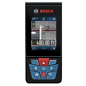 Bosch GLM400C Blaze Outdoor 400ft Bluetooth Connected Laser Measure with Camera and AA Batteries