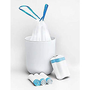 Small Trash Bag, 1.2 Gallon Garbage Bags Bathroom Trash can Liners for Bedroom Home Kitchen 80 Counts,Auto shrink, White