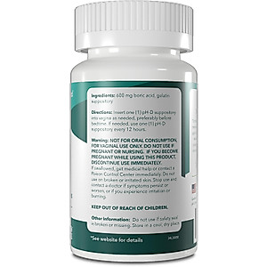 pH-D Feminine Health - 600 mg Boric Acid Suppositories - Woman Owned - for Vaginal Odor Use - 12 Count