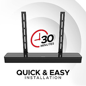 Universal Under TV Mount, Black, Compatible with Bose Smart Soundbar 300/500/550/600/700/900/Ultra, TV Speaker, Soundtouch 300 - Invisible Once Fitted, Fast & Easy Way to Mount Your Sound Bar