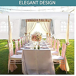 Heavy Duty Canopy Event Tent-10'x30' Outdoor White Gazebo Party Wedding Tent, Sturdy Steel Frame Shelter w/8 Removable Sidewalls Waterproof Sun Snow Rain Shelter Tent (10' x 30' with 8 sidewalls)