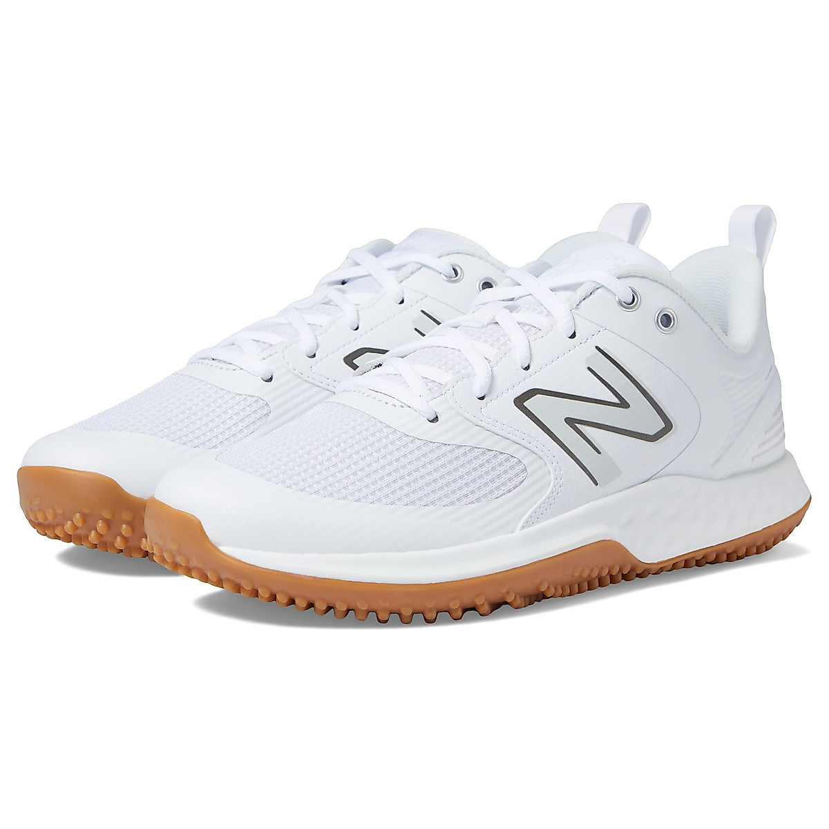 New Balance Women's Fresh Foam Velo V3 Turf-Trainer Softball Shoe, White/White, 8.5